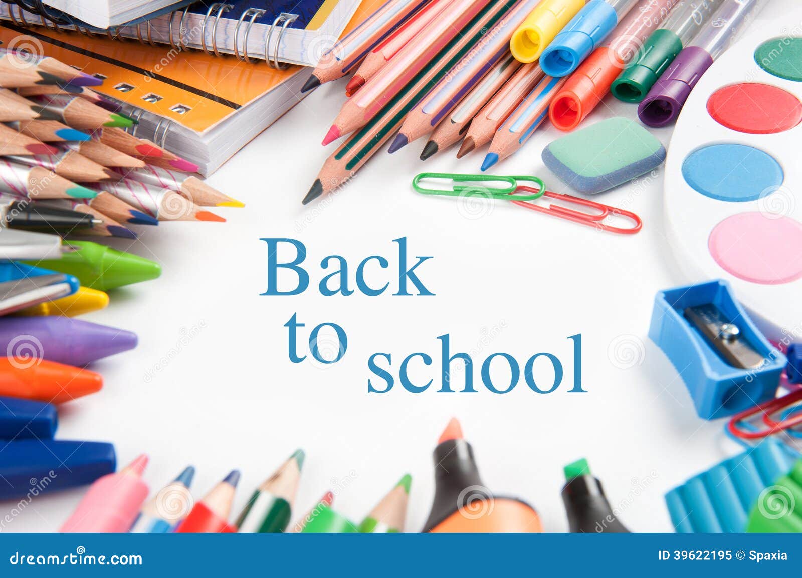 Back to School stock image. Image of white, collage, supply - 39622195