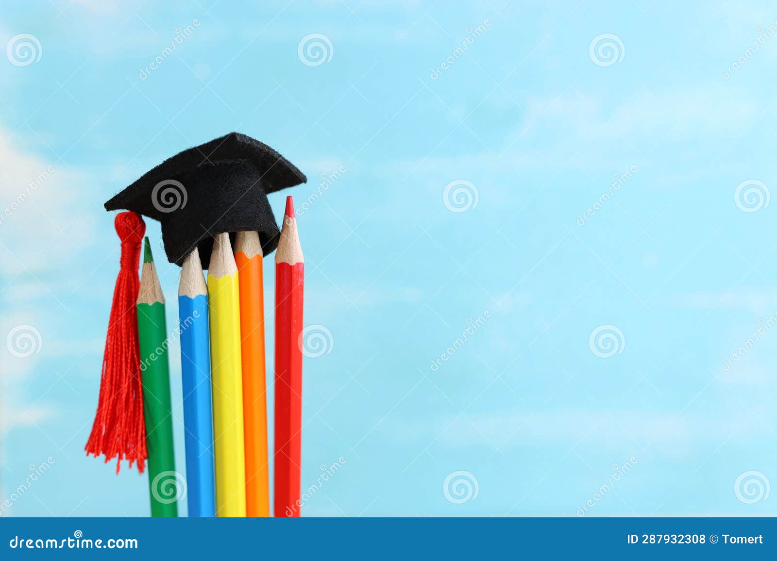 Back To School or Education Concept. Graduation Hat on Pencils Stock ...