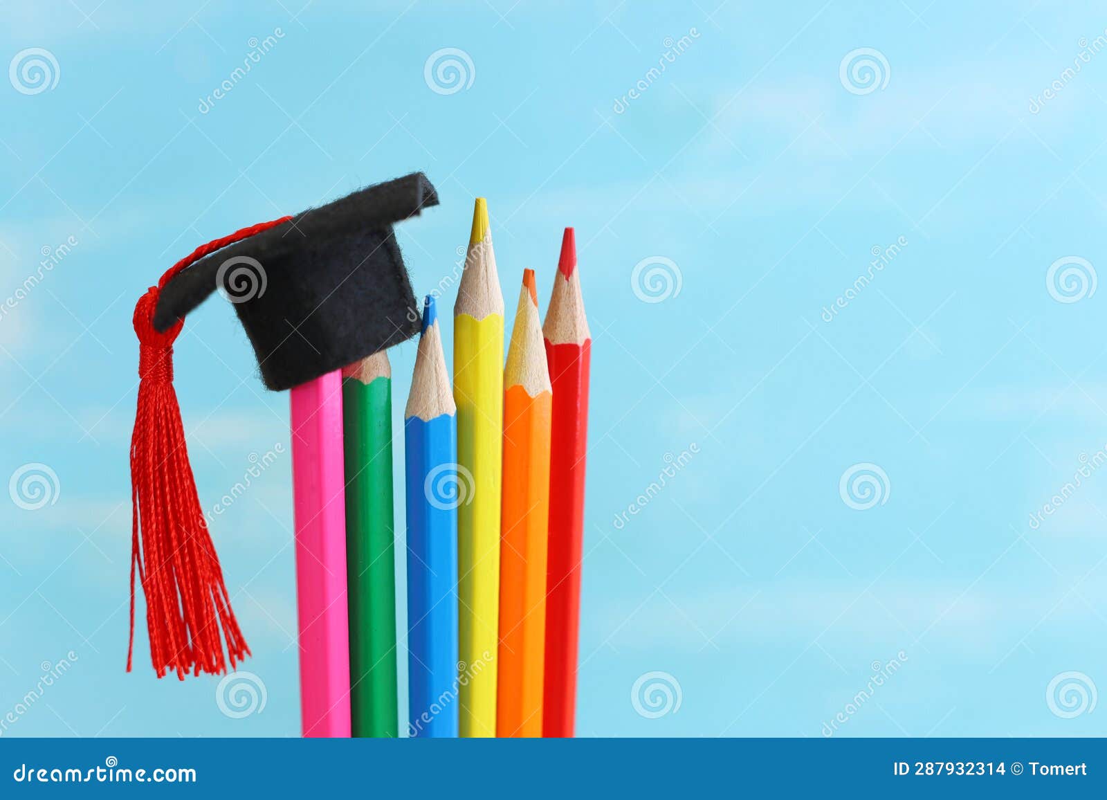 Back To School or Education Concept. Graduation Hat on Pencils Stock ...