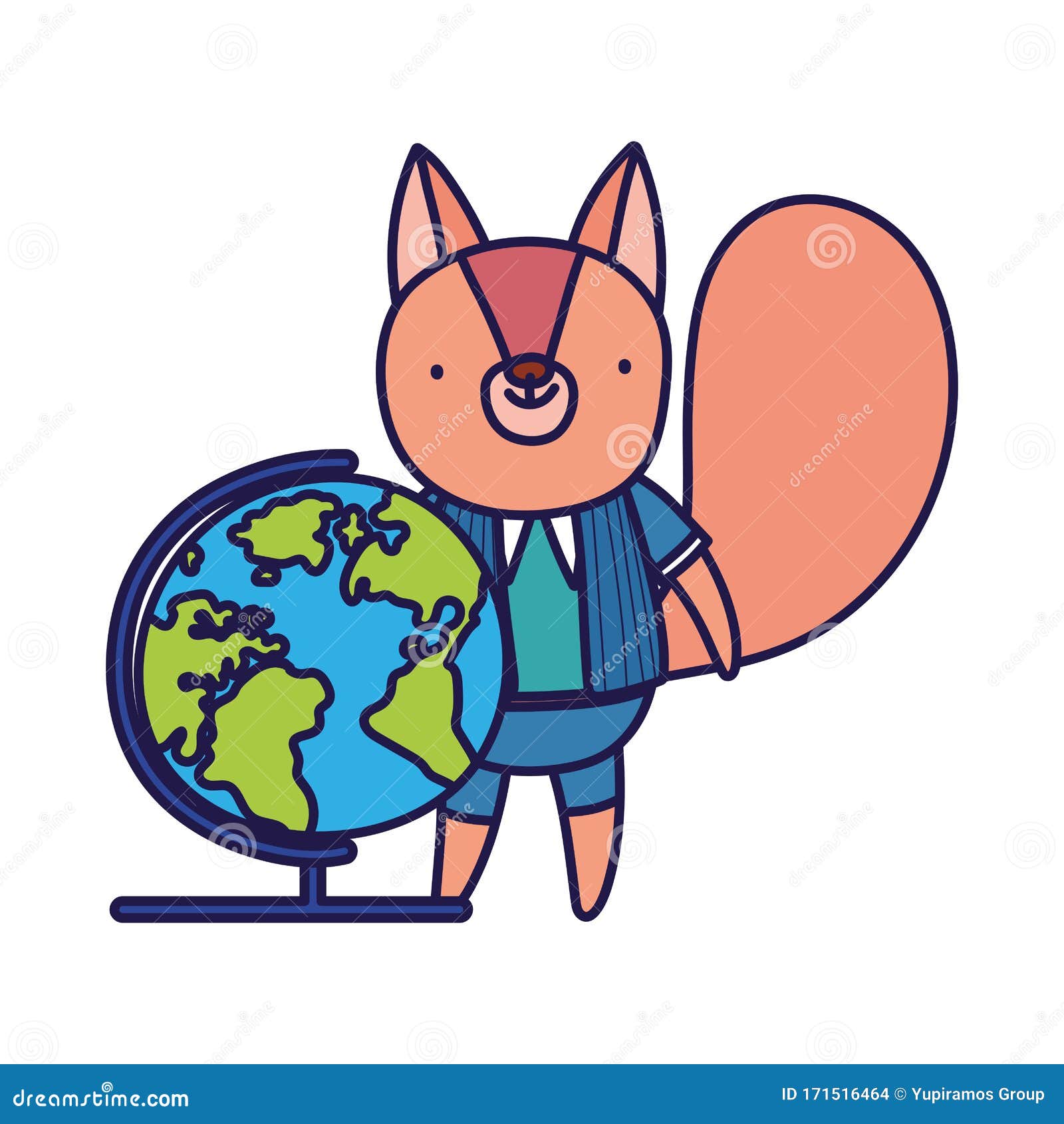 Back To School Education Squirrel Map Stock Vector - Illustration of ...