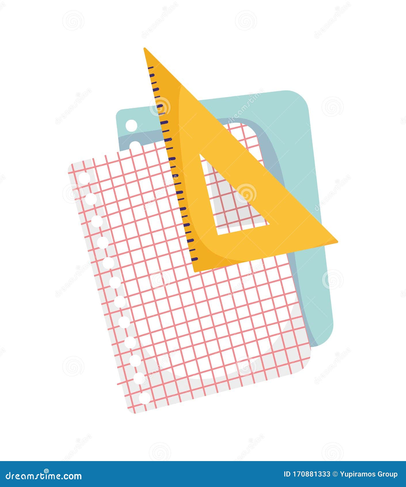 Back To School Education Grid Papers and Triangle Ruler Stock Vector ...