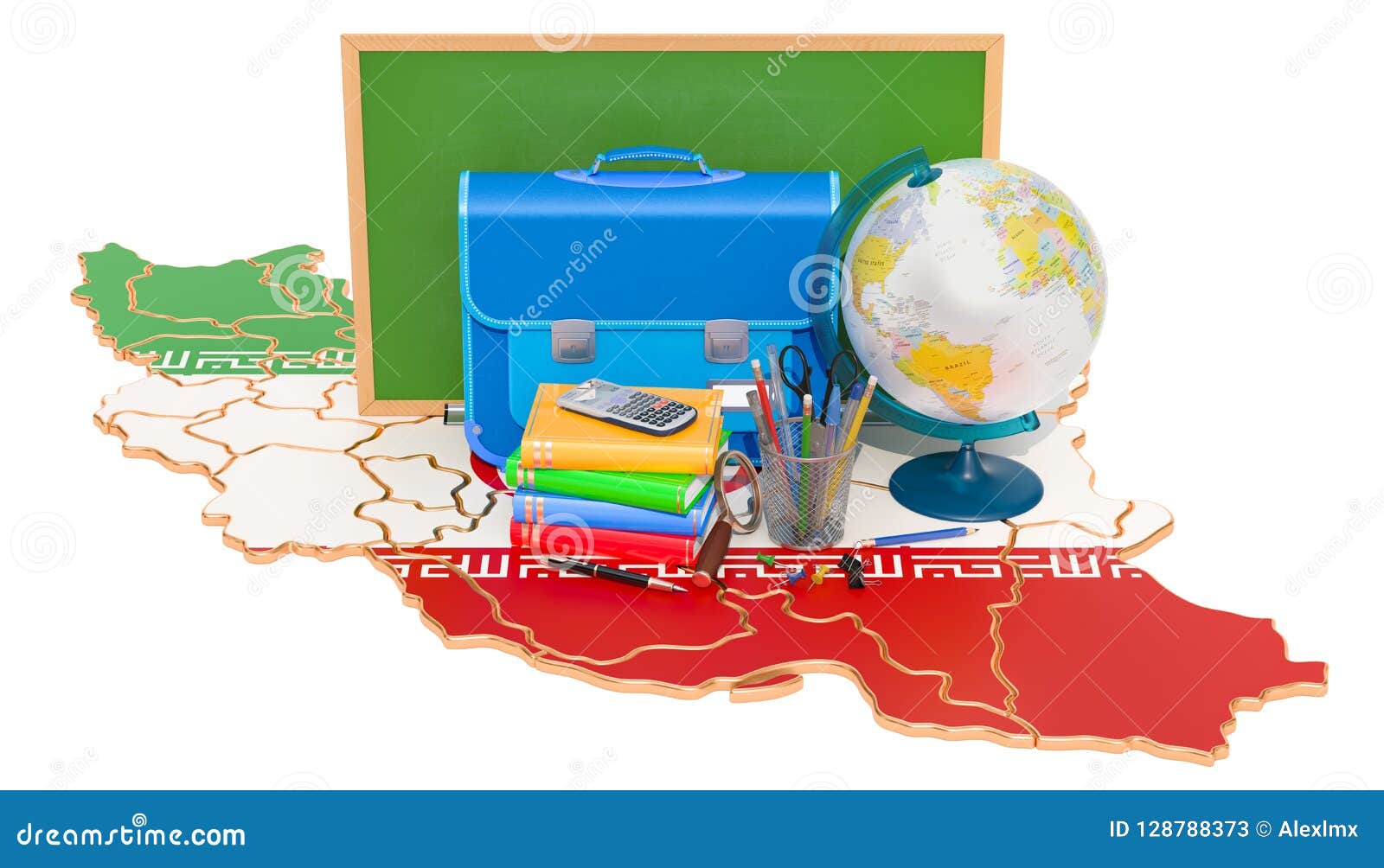 Back To School or Education in Iran Concept, 3D Rendering Stock ...