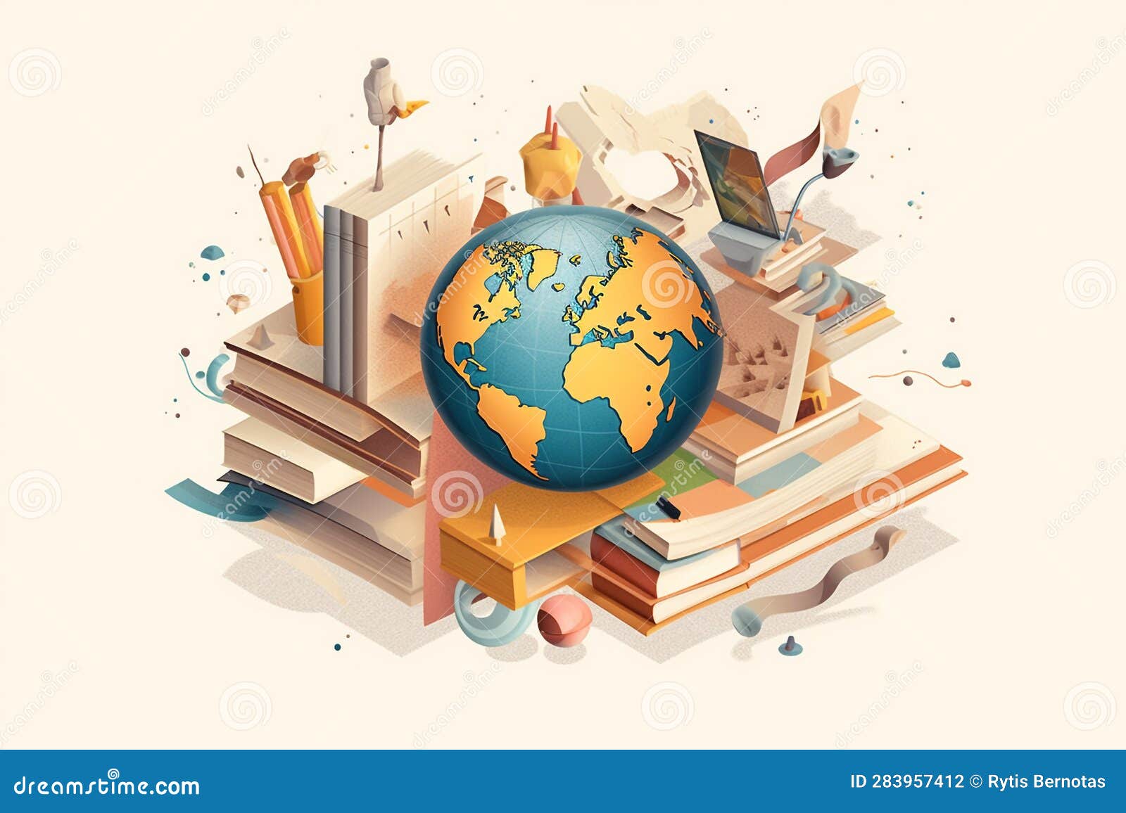 Abstract Knowledge and Education Concept Illustration. Generative AI ...