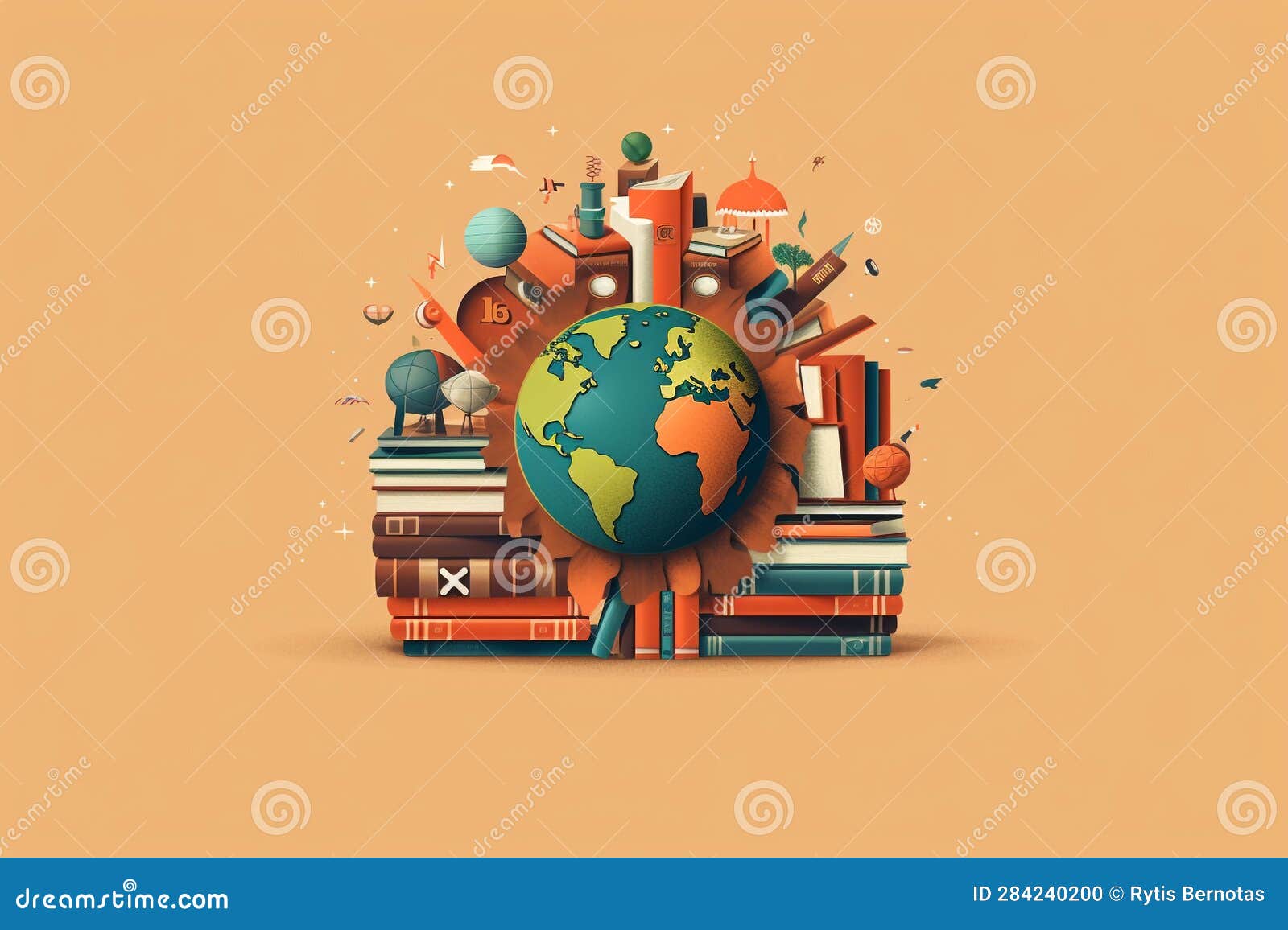 Abstract Knowledge and Education Concept Illustration. Generative AI ...