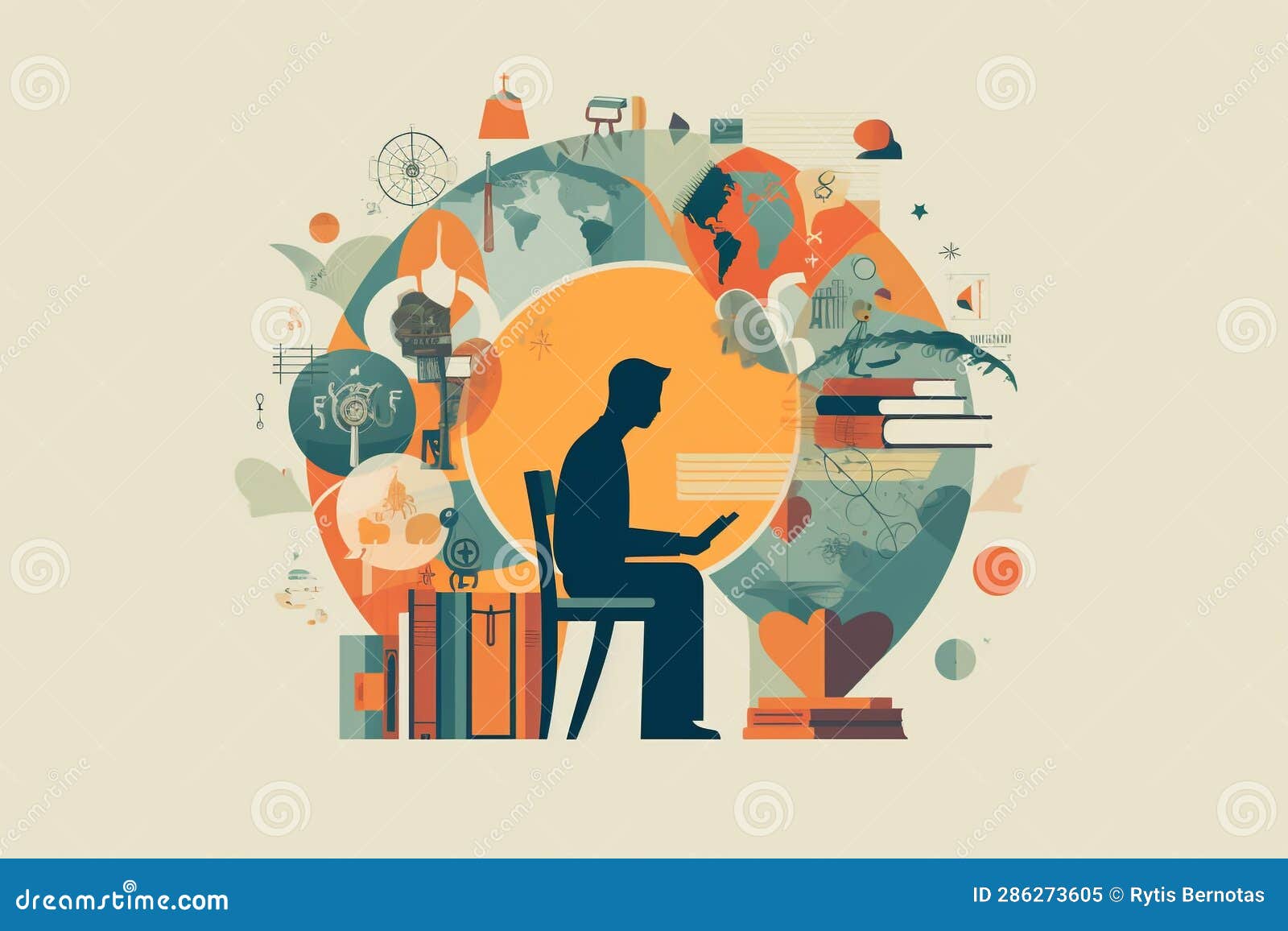 Abstract Knowledge and Education Concept Illustration. Generative AI ...