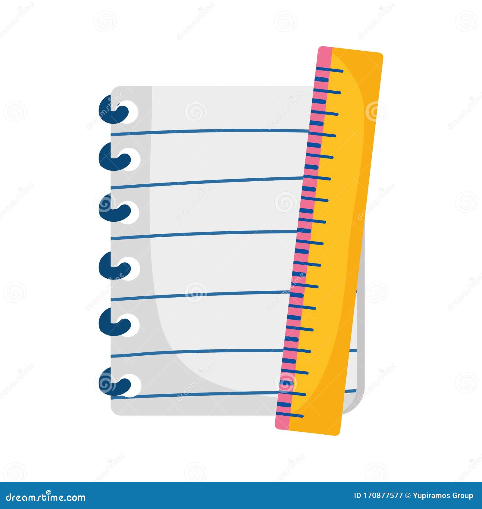 Back To School Education Notebook and Ruler Measure Supply Stock Vector ...