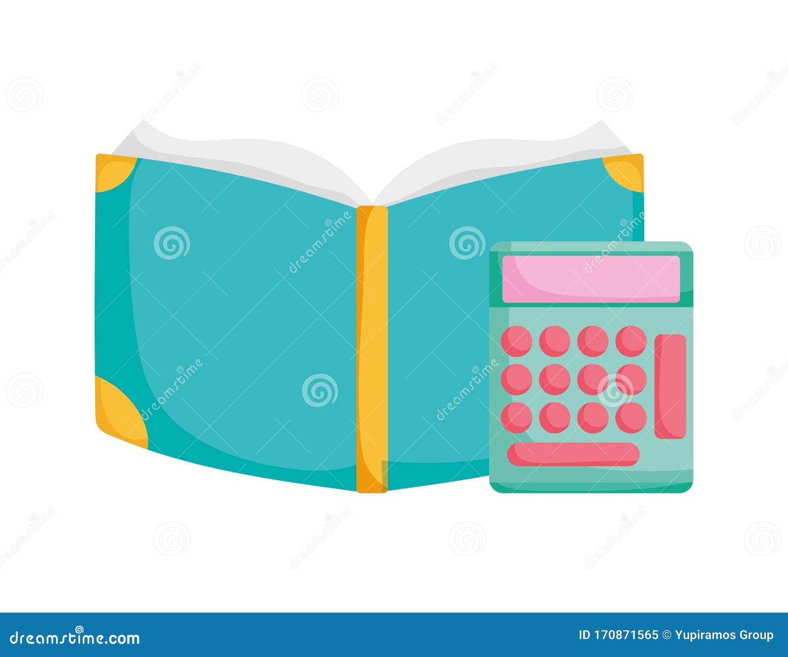 Back To School Education Open Book and Calculator Mathematics Supply ...