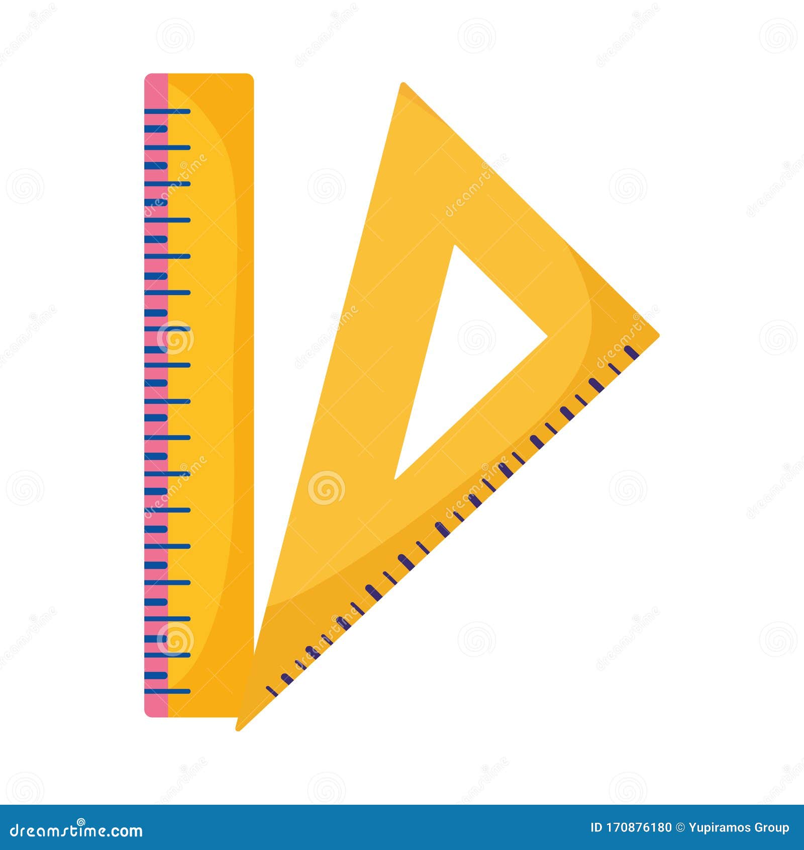 Back To School Education Triangle Ruler and Ruler Measure Icons Stock ...