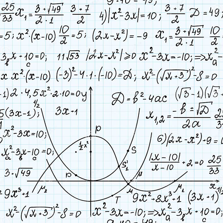 `Back To School` Educational Vector Seamless Pattern with Handwritten ...