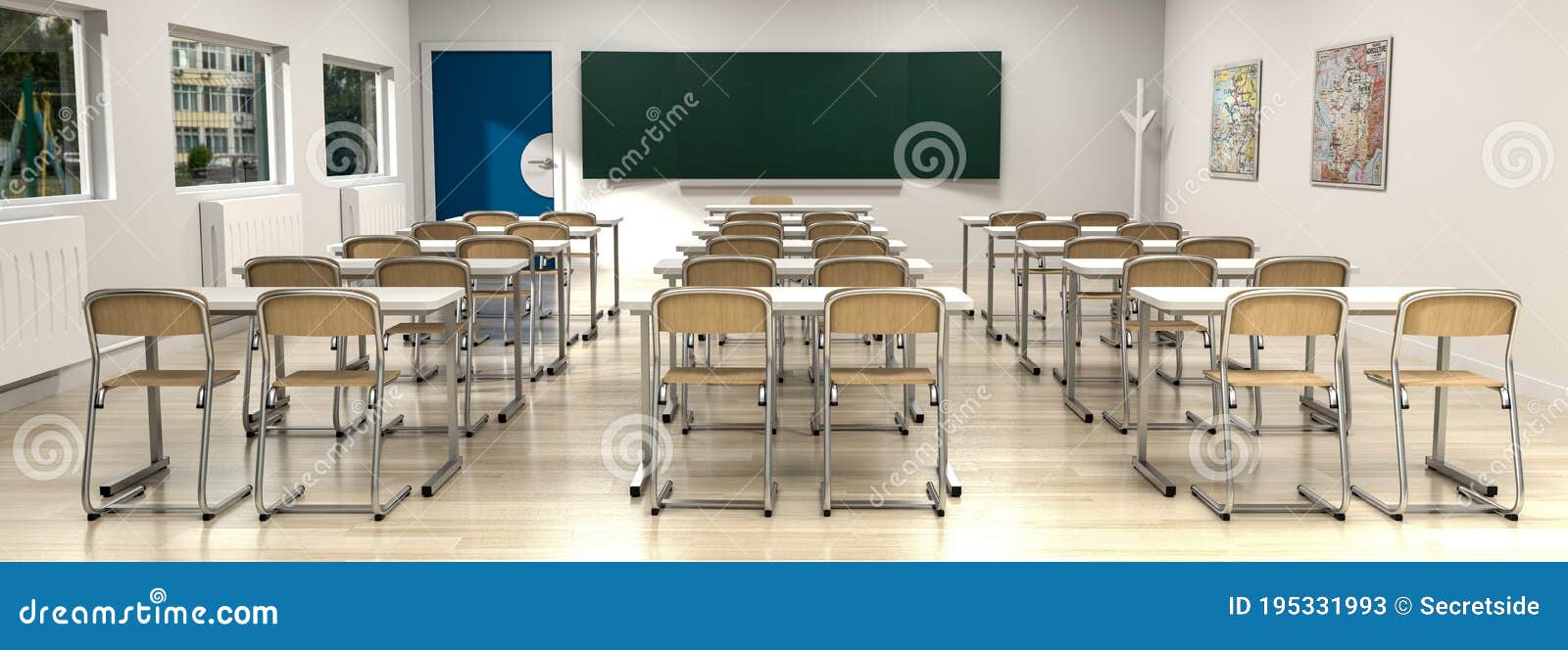 Back To School Empty Classroom Stock Illustration - Illustration of ...