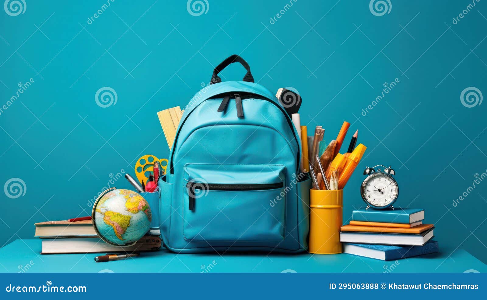 Back-to-School Essentials - Backpacks and Educational Supplies Arranged ...