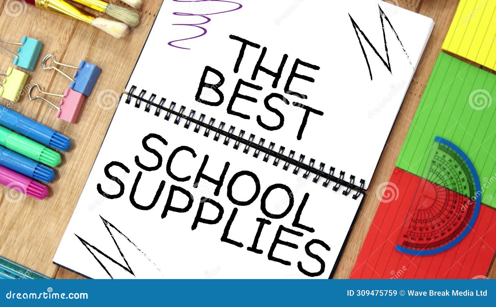 Back To School Essentials, Vibrant Stationery Array Stock Image - Image ...