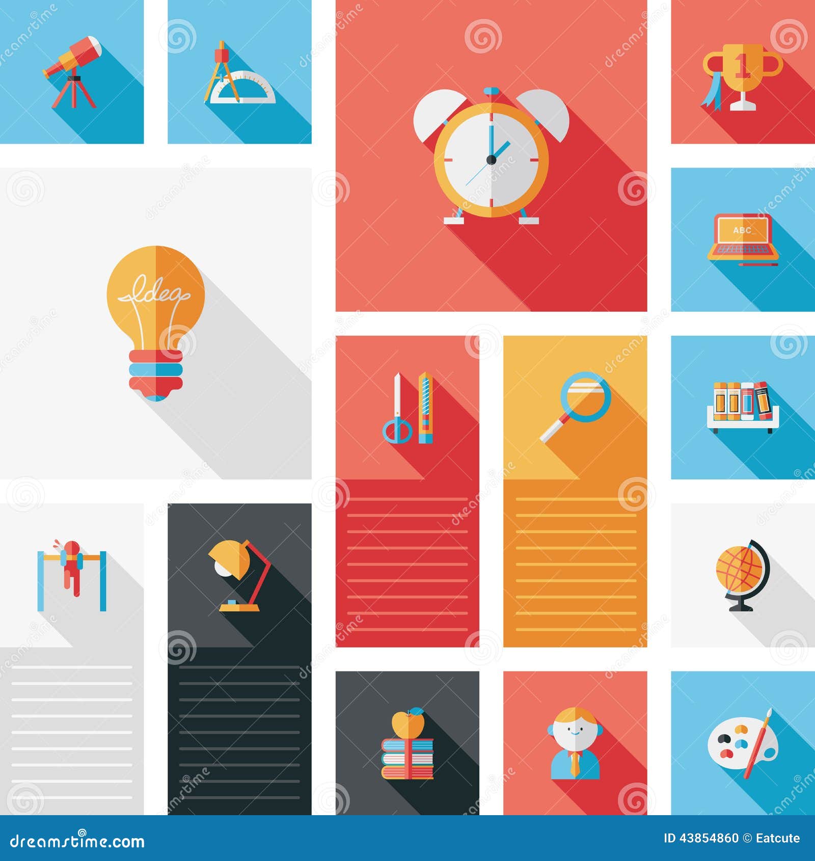 Back To School Flat Ui Background,eps10 Stock Vector - Illustration of ...