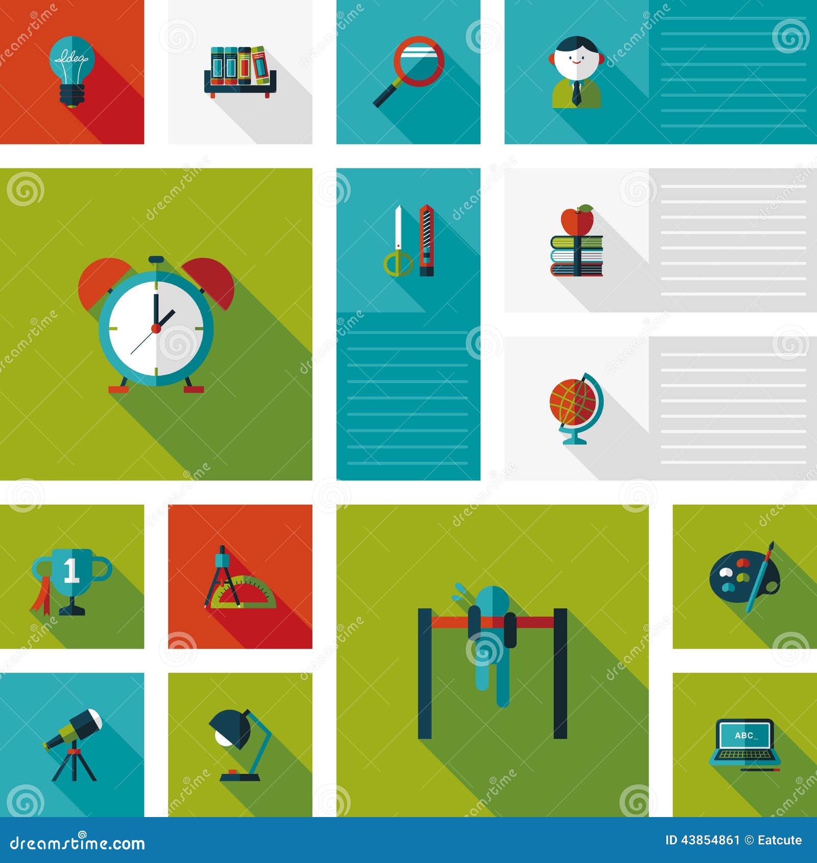 Back To School Flat Ui Background,eps10 Stock Vector - Illustration of ...