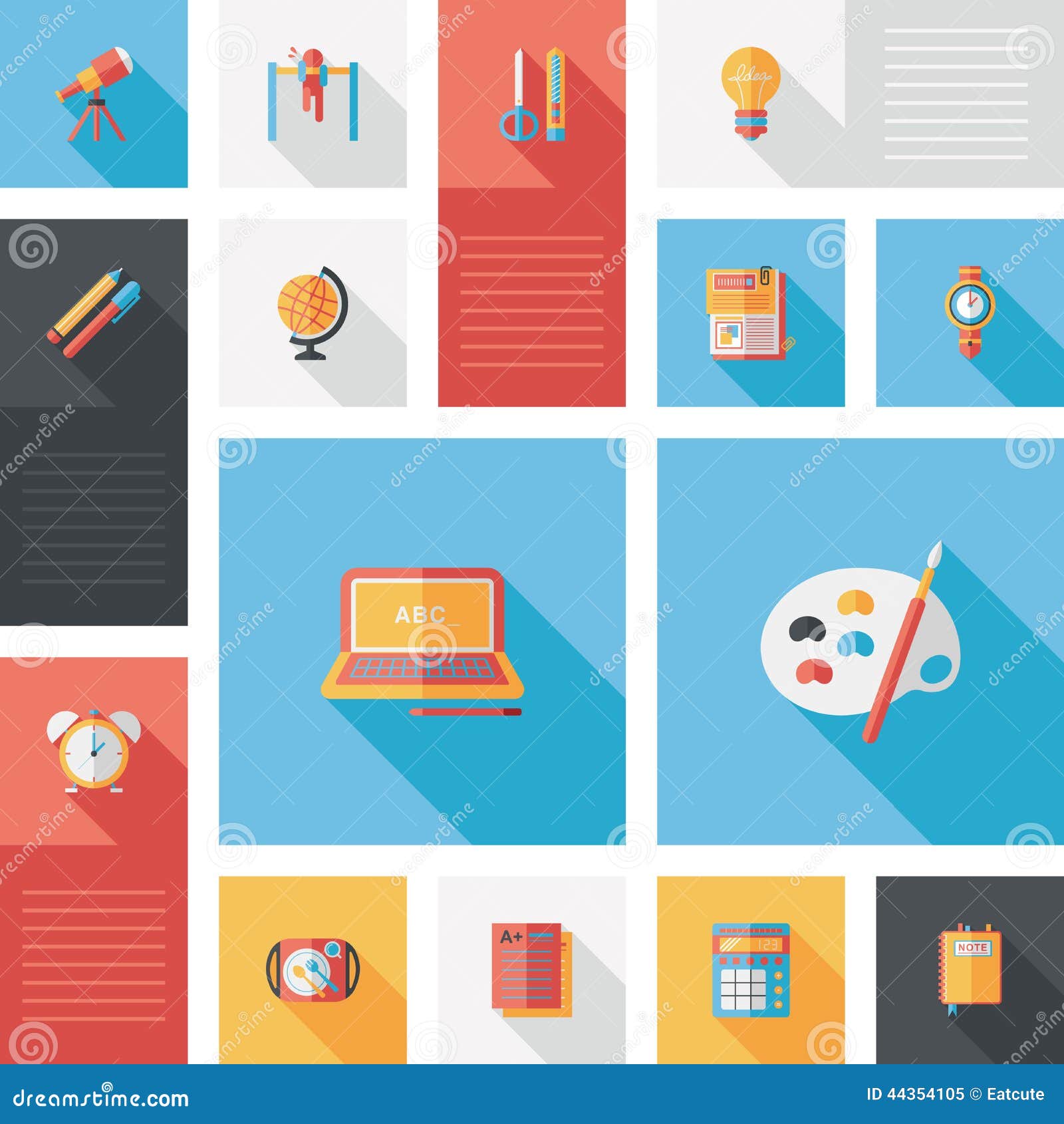 Back To School Flat Ui Background,eps10 Stock Vector - Illustration of ...