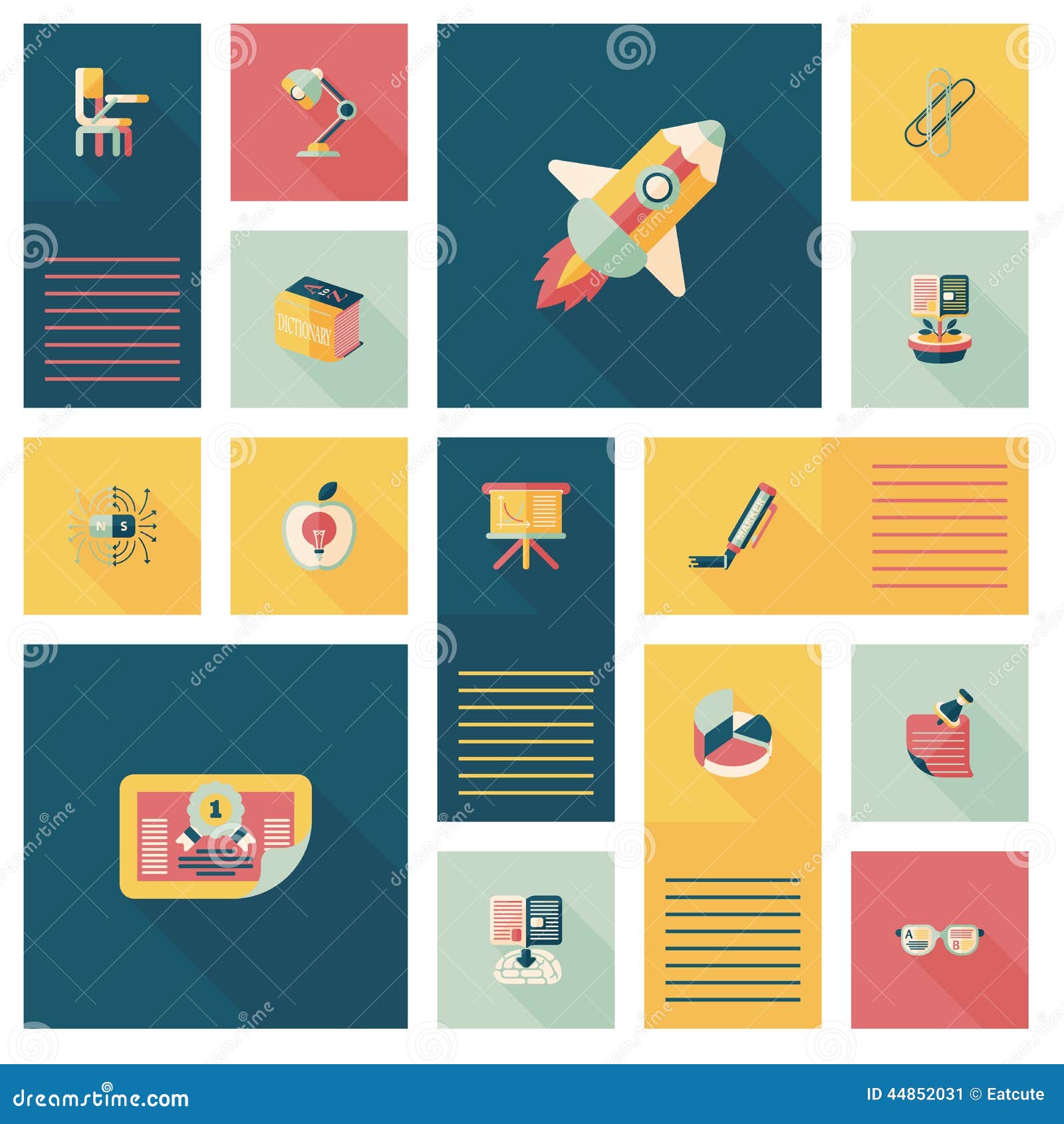 Back To School Flat Ui Background,eps10 Stock Vector - Illustration of ...