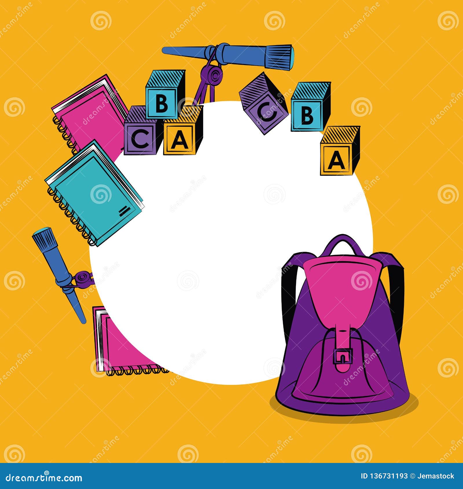 Back to school frame stock vector. Illustration of children - 136731193