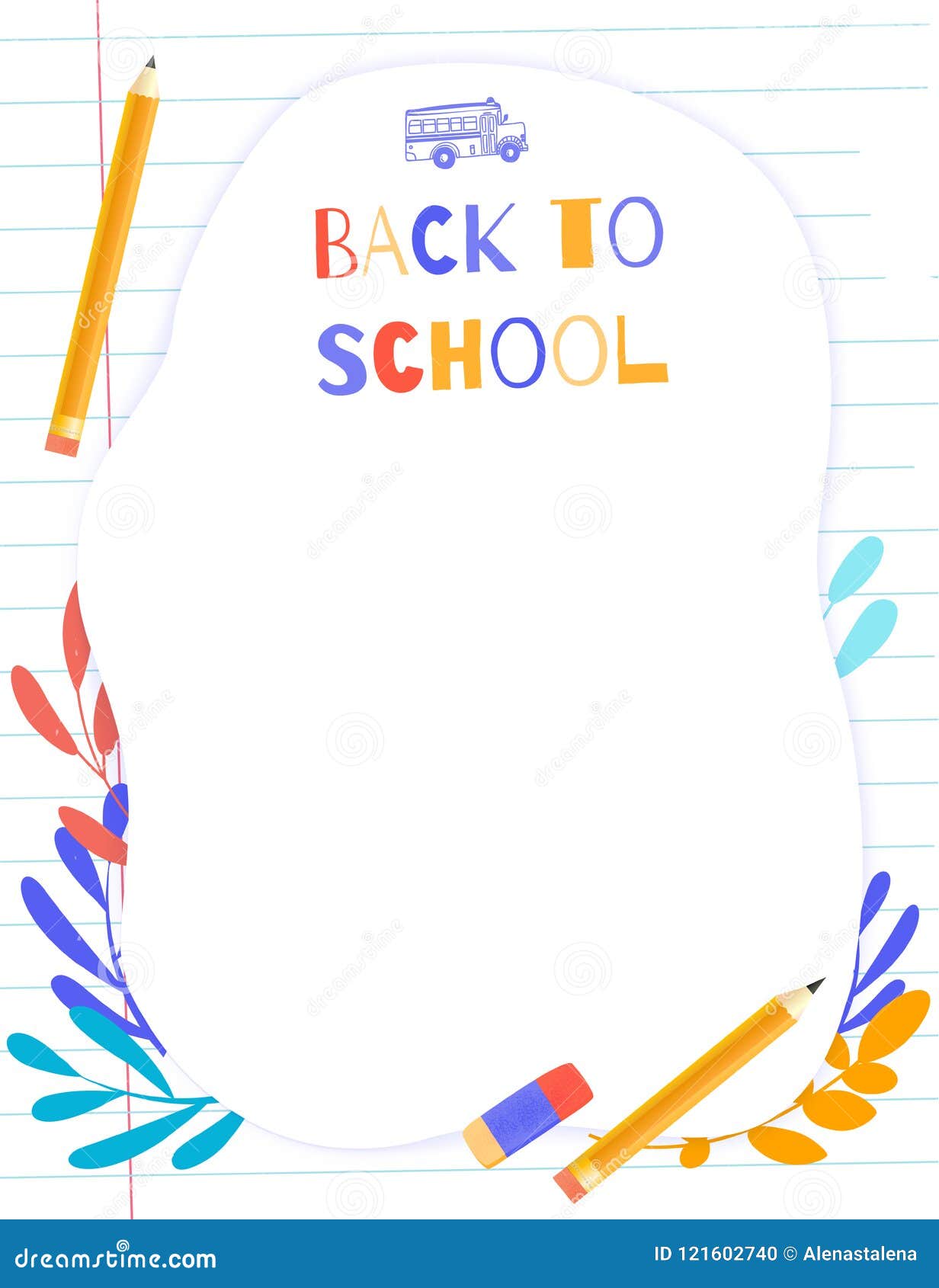 Back To School Frame for Pupils or Students with Space for Text and ...