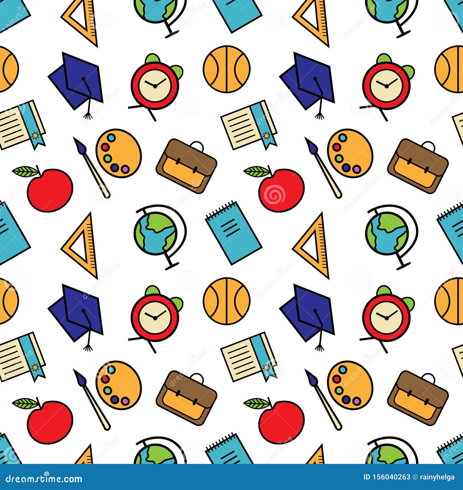 Back To School Fun Seamless Pattern. Colored School Supplies at the ...