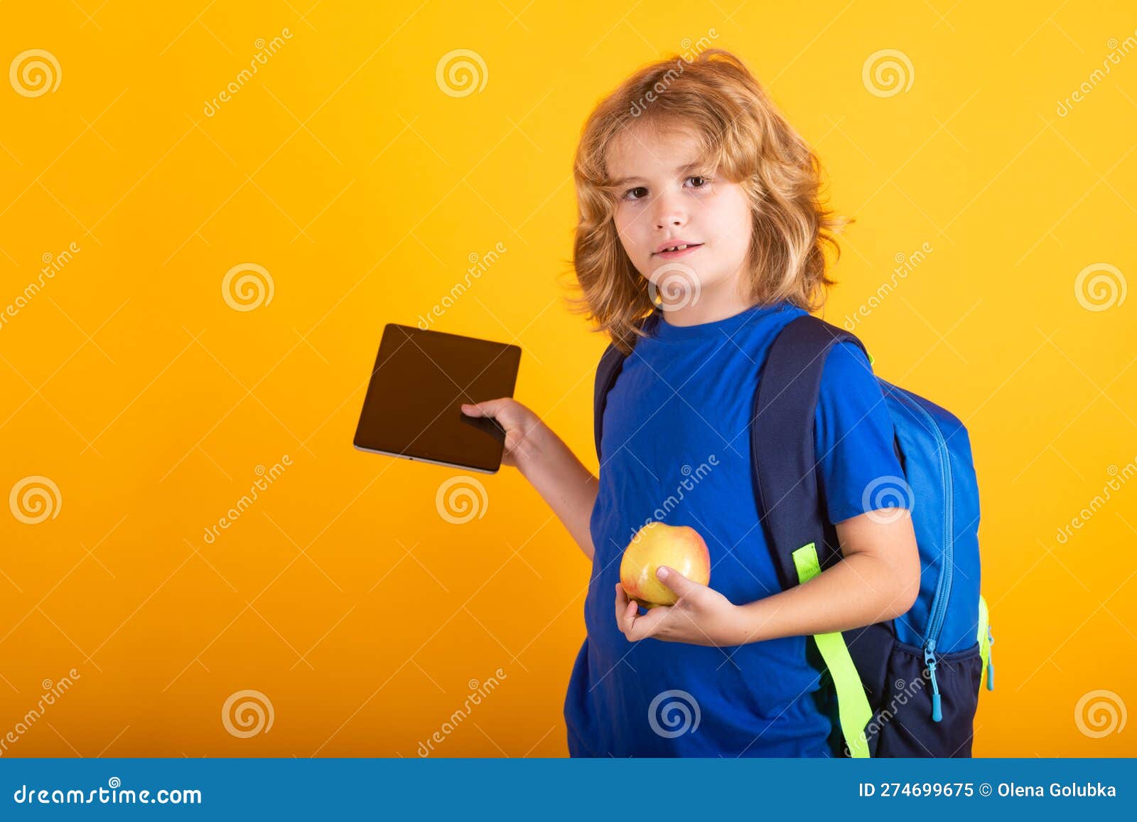 Back To School. Funny Little Boy from Elementary School with Book ...
