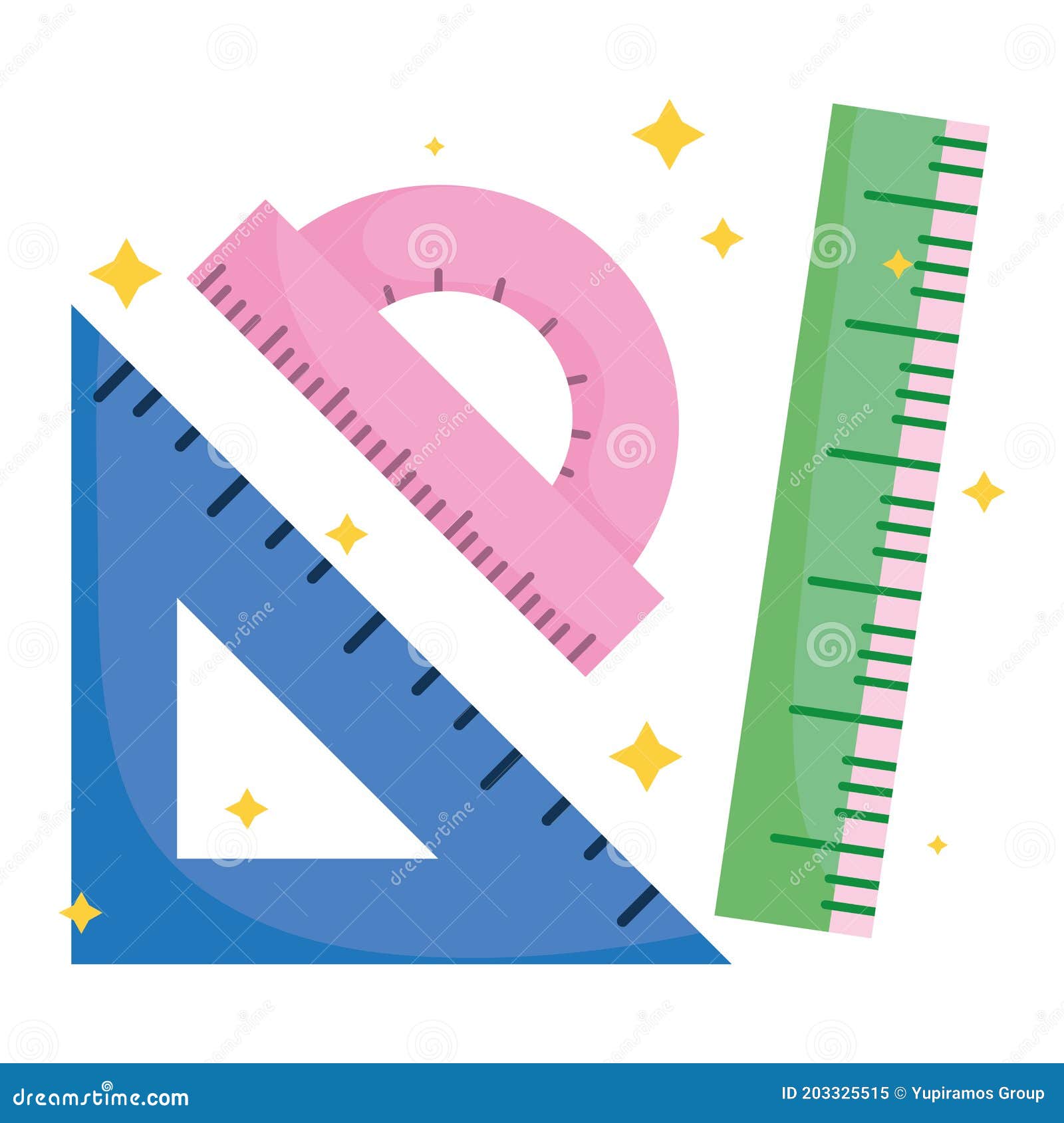 Triangle Measuring Rulers Vector Illustration Isolated On White ...