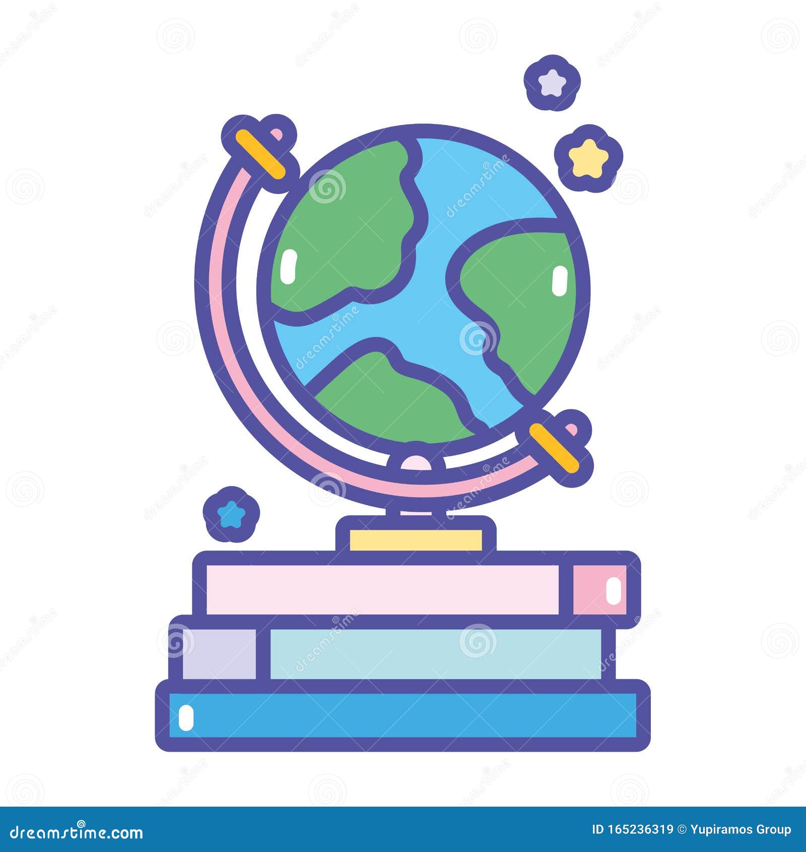 Back To School Globe Geography Books Stock Vector - Illustration of ...