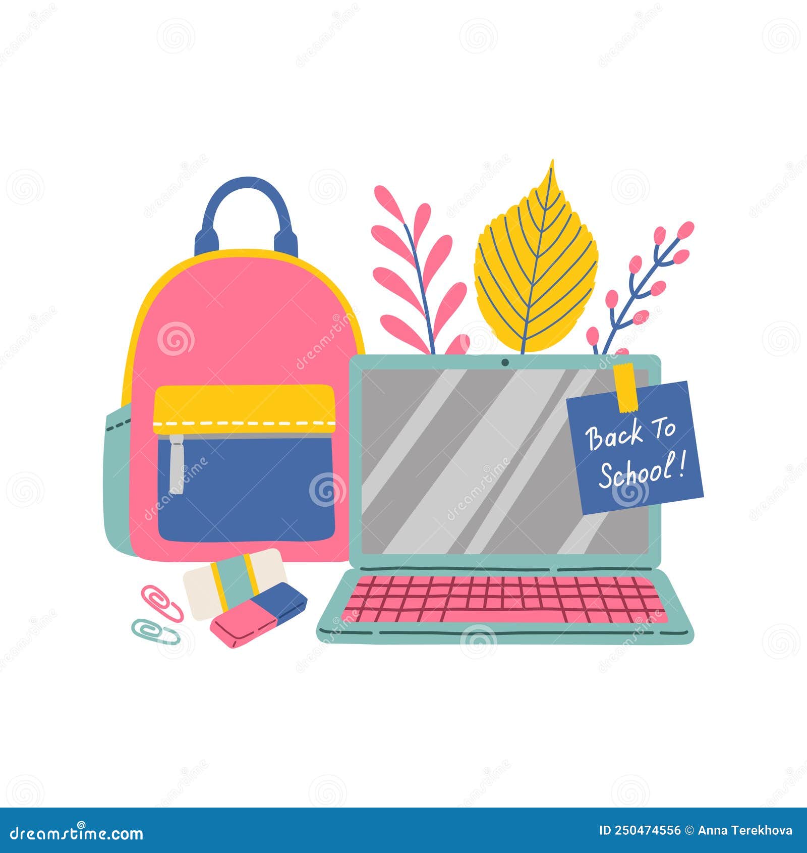 Back To School Home Education Vector Illustration Stock Vector ...