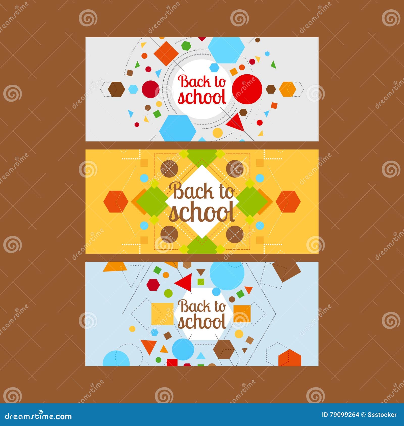 Back To School Horizontal Banners Stock Vector - Illustration of ...
