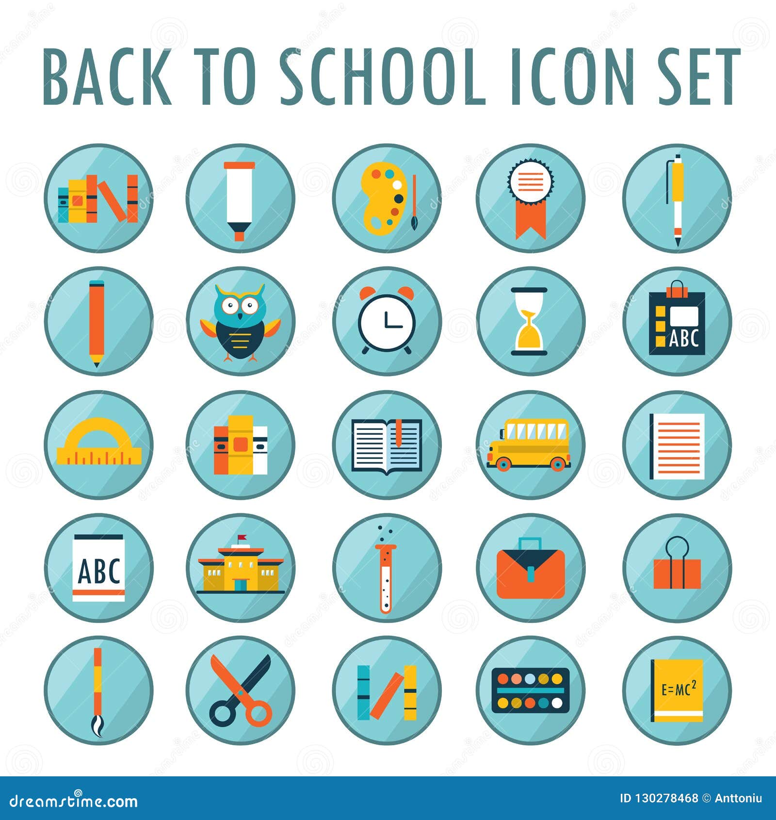 Back To School Icon Set. Part 2 Stock Illustration - Illustration of ...