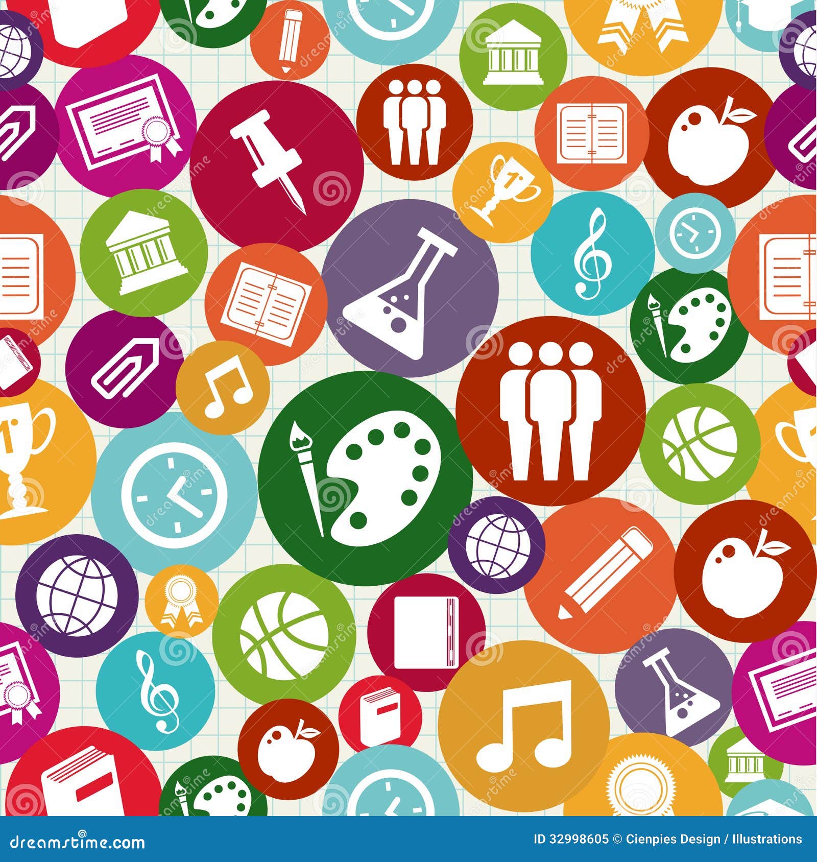 Back To School Icons Education Seamless Pattern. Stock Vector ...