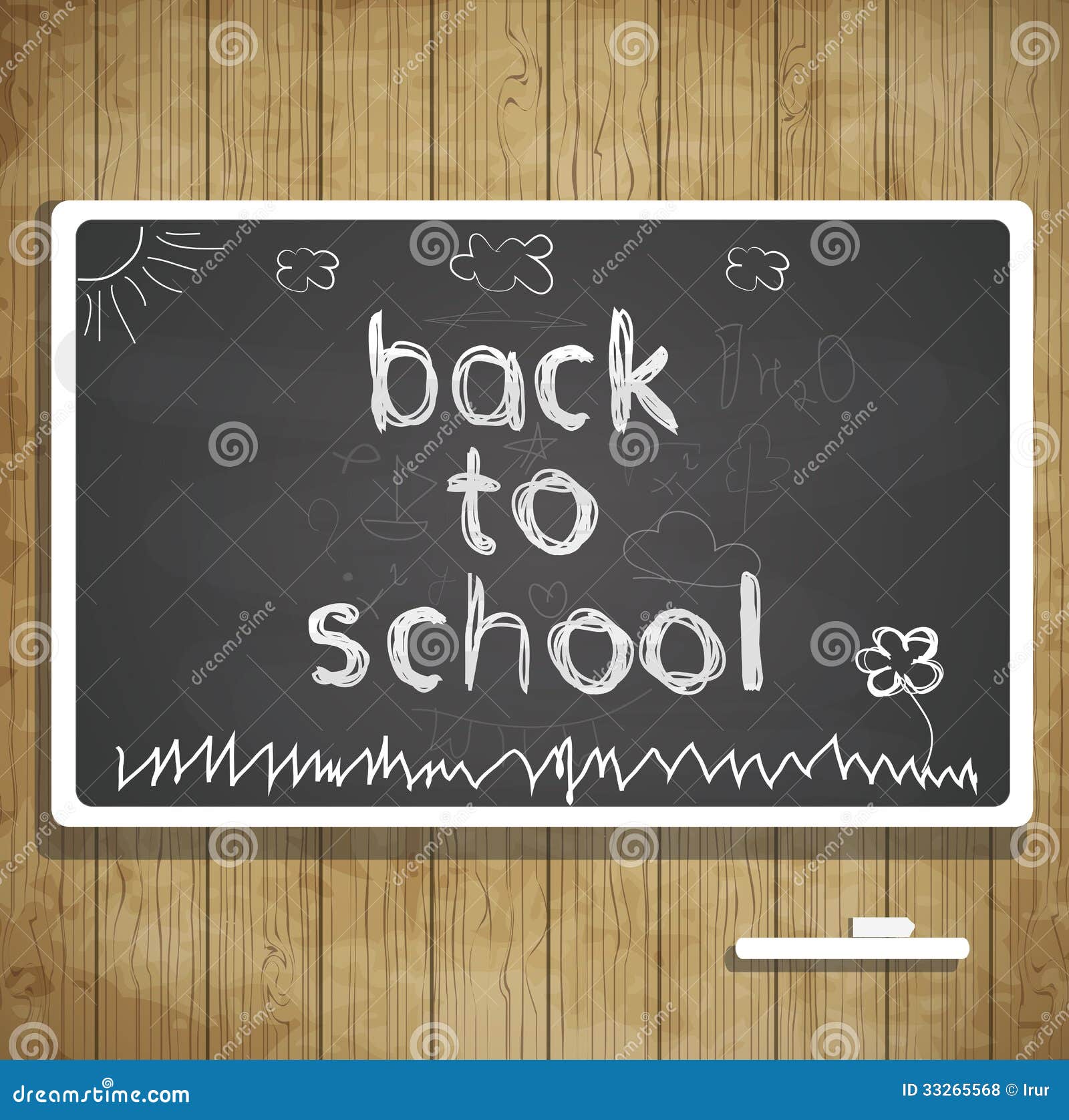 Back To School Illustration with Blackboard Stock Vector - Illustration ...