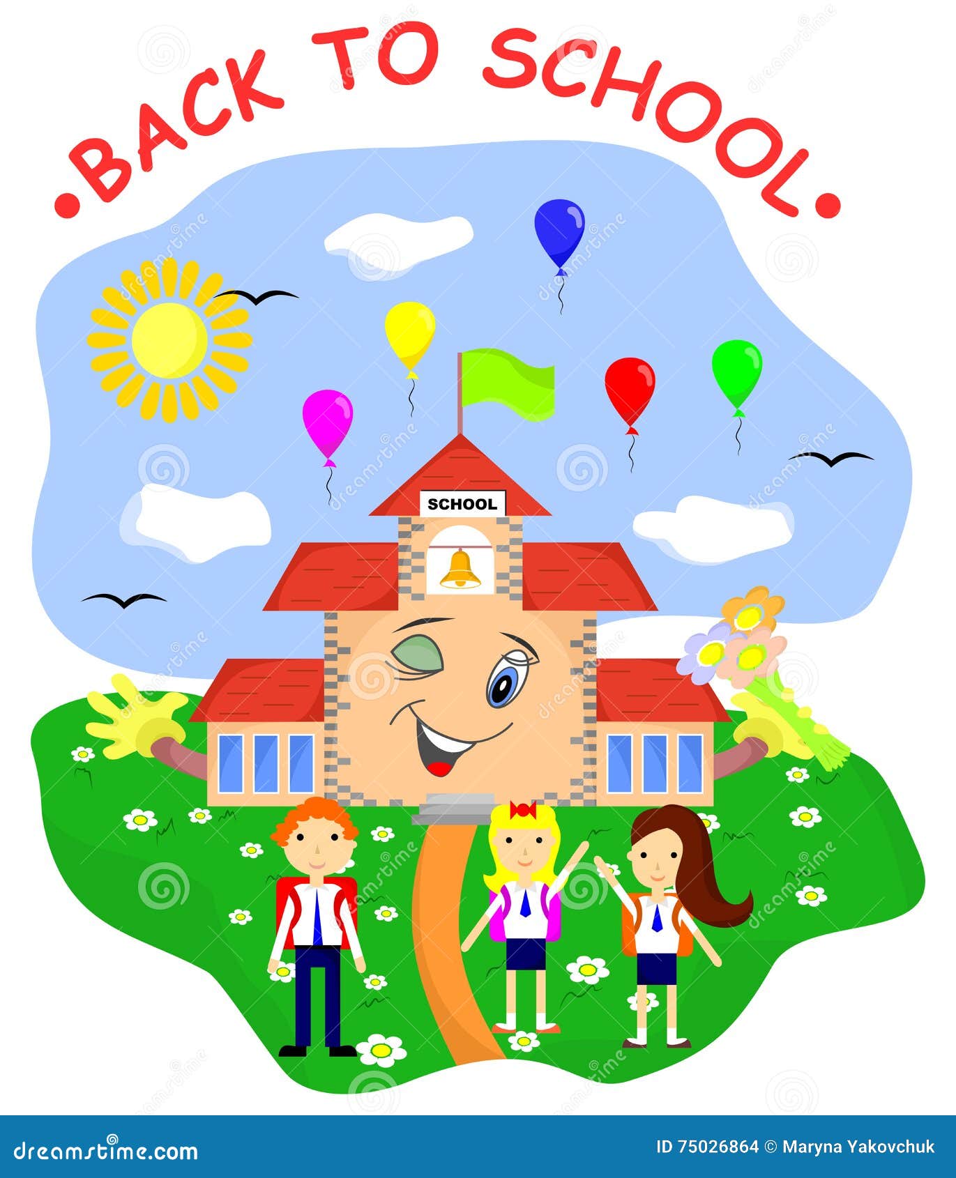 Back to school stock vector. Illustration of children - 75026864