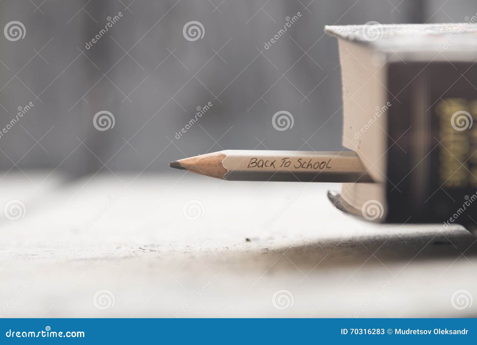 Back To School - Inscription in Pencil and Book Stock Image - Image of ...