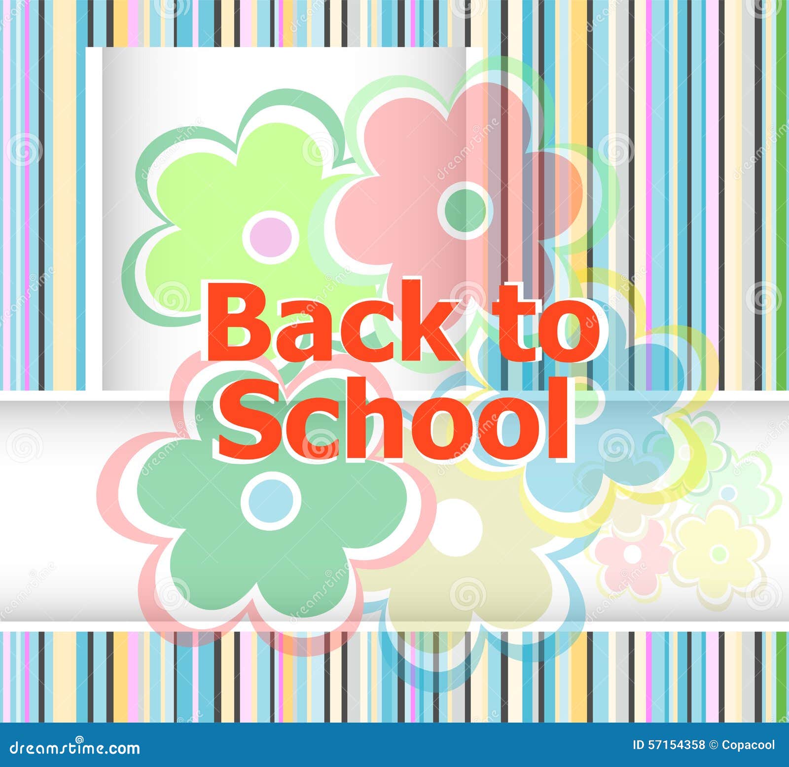 Back To School Invitation Card with Flowers, Education Concept Stock ...