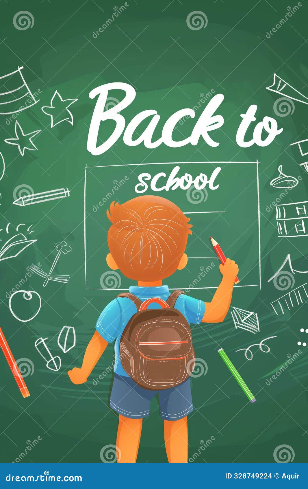 Back To School. Kid Writing Back To School on the Blackboard Stock ...