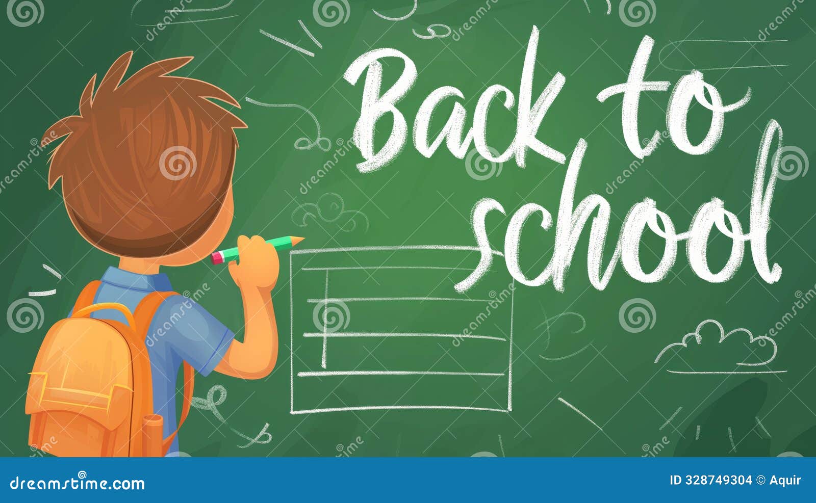 Back To School. Kid Writing Back To School on the Blackboard Stock ...