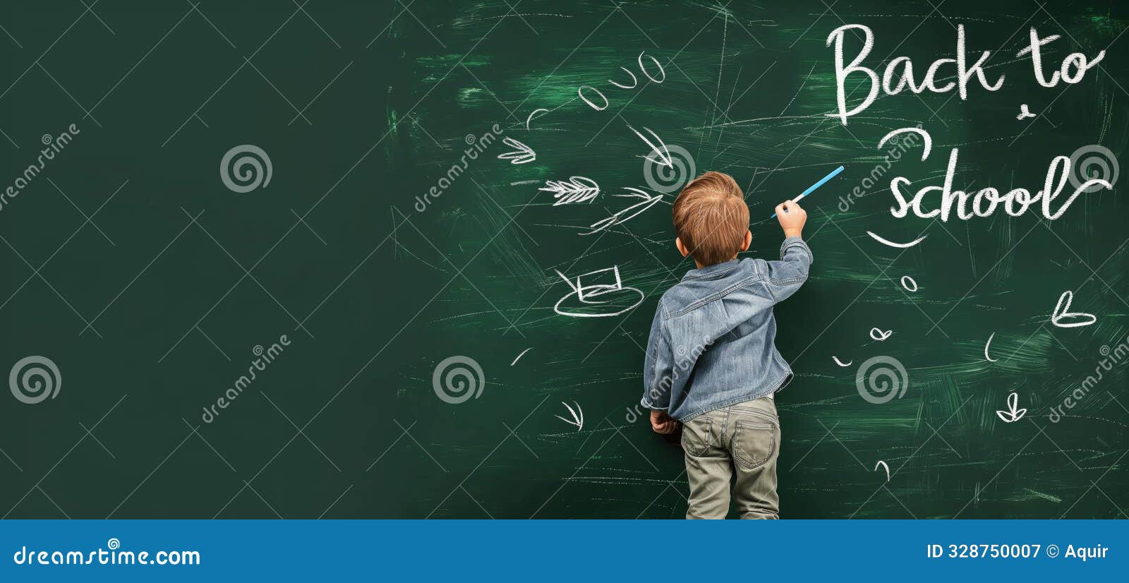 Back To School. Kid Writing Back To School on the Blackboard Stock ...