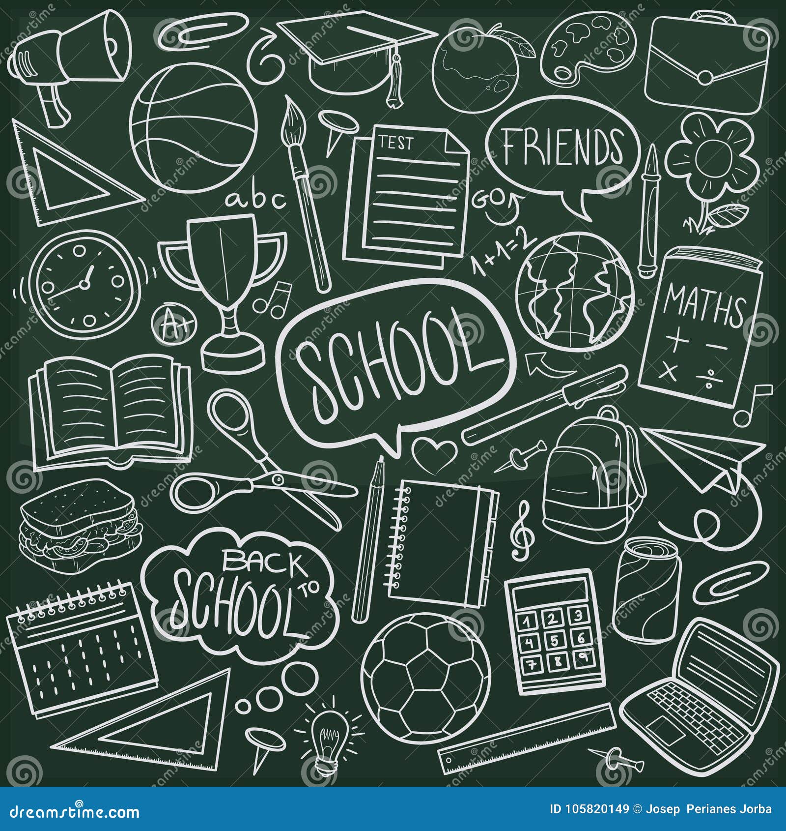 Back To School Learning Children Traditional Doodle Icons Sketch Hand ... Back To School Learning Children Traditional Doodle Icons Sketch Hand ...