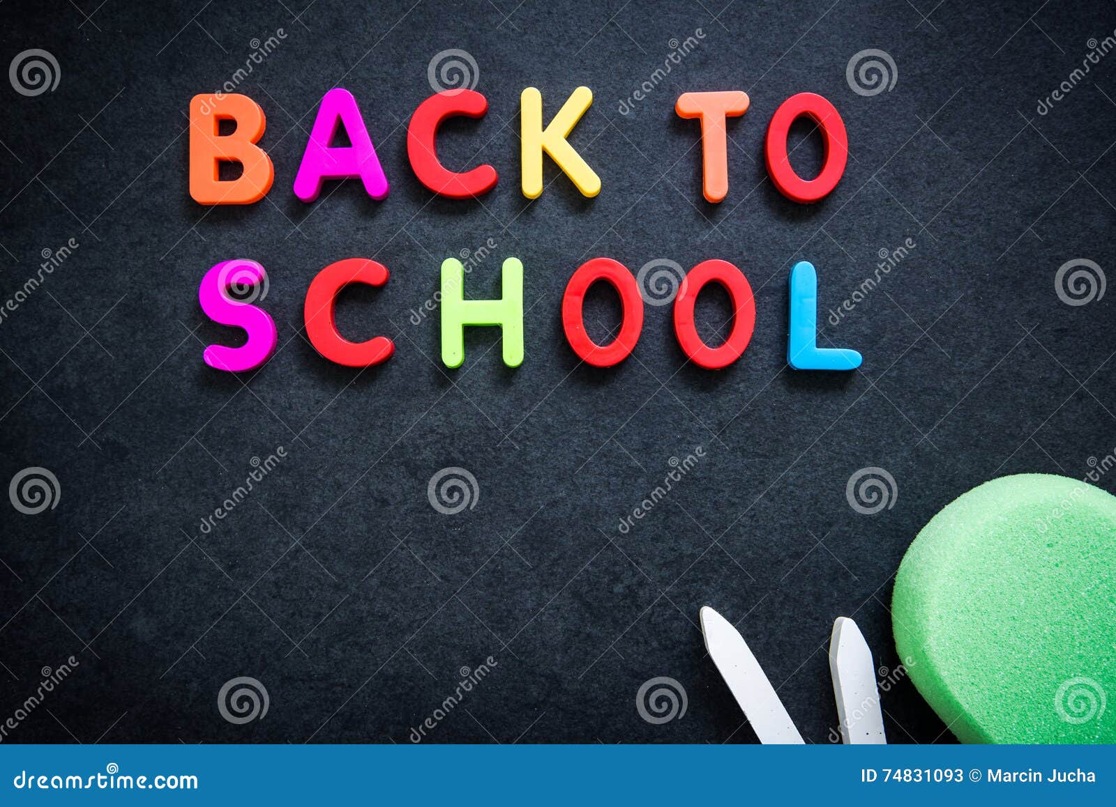 Back To School Letters on Chalkboard Stock Image - Image of school ...