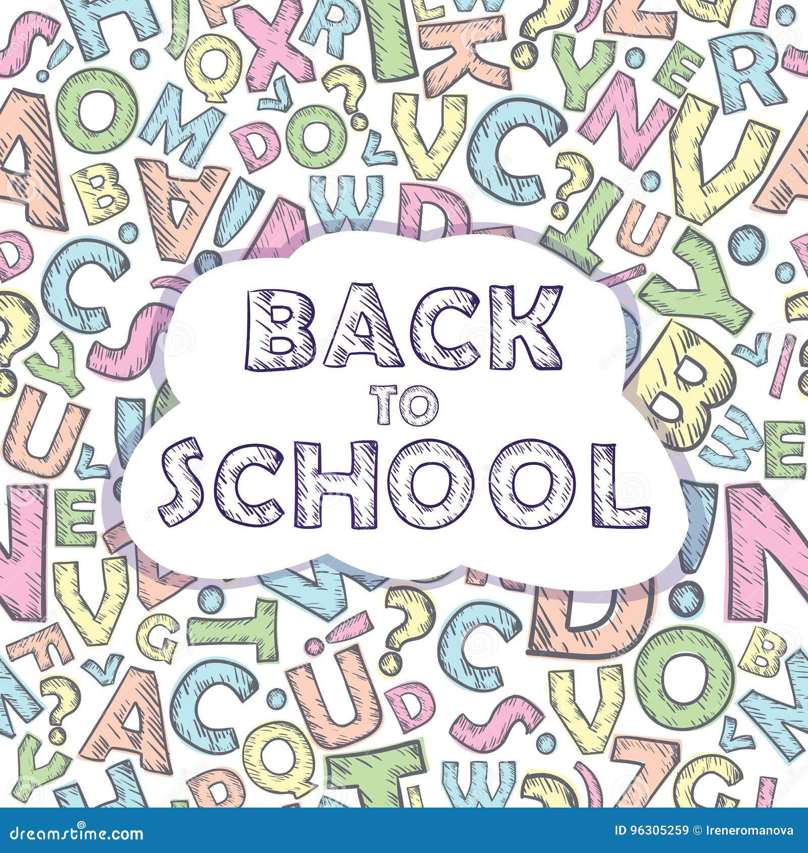 Back To School with Letters Pattern. Stock Vector - Illustration of ...