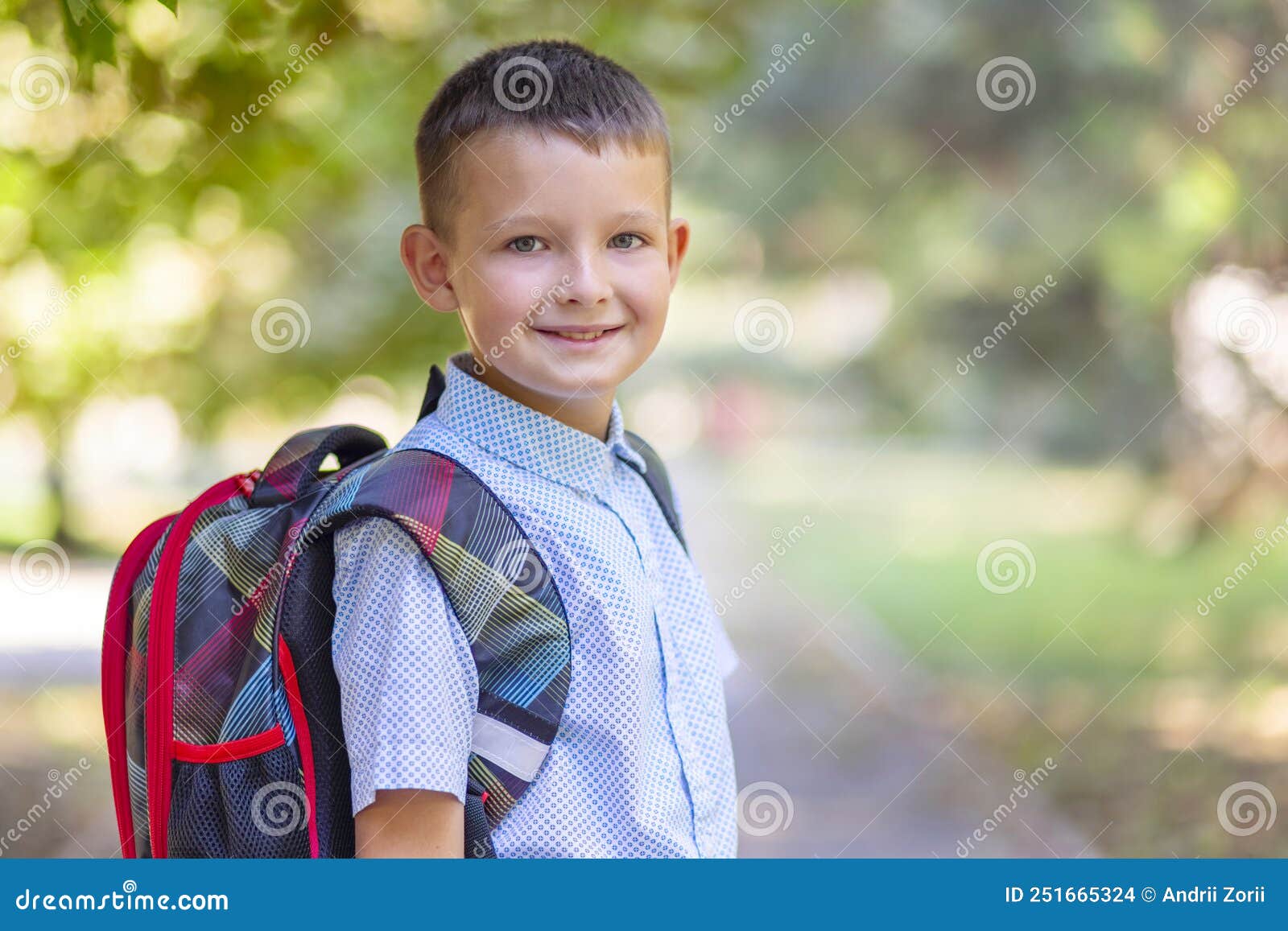 Back To School. a Little Boy Goes To School on the Day of the Beginning ...