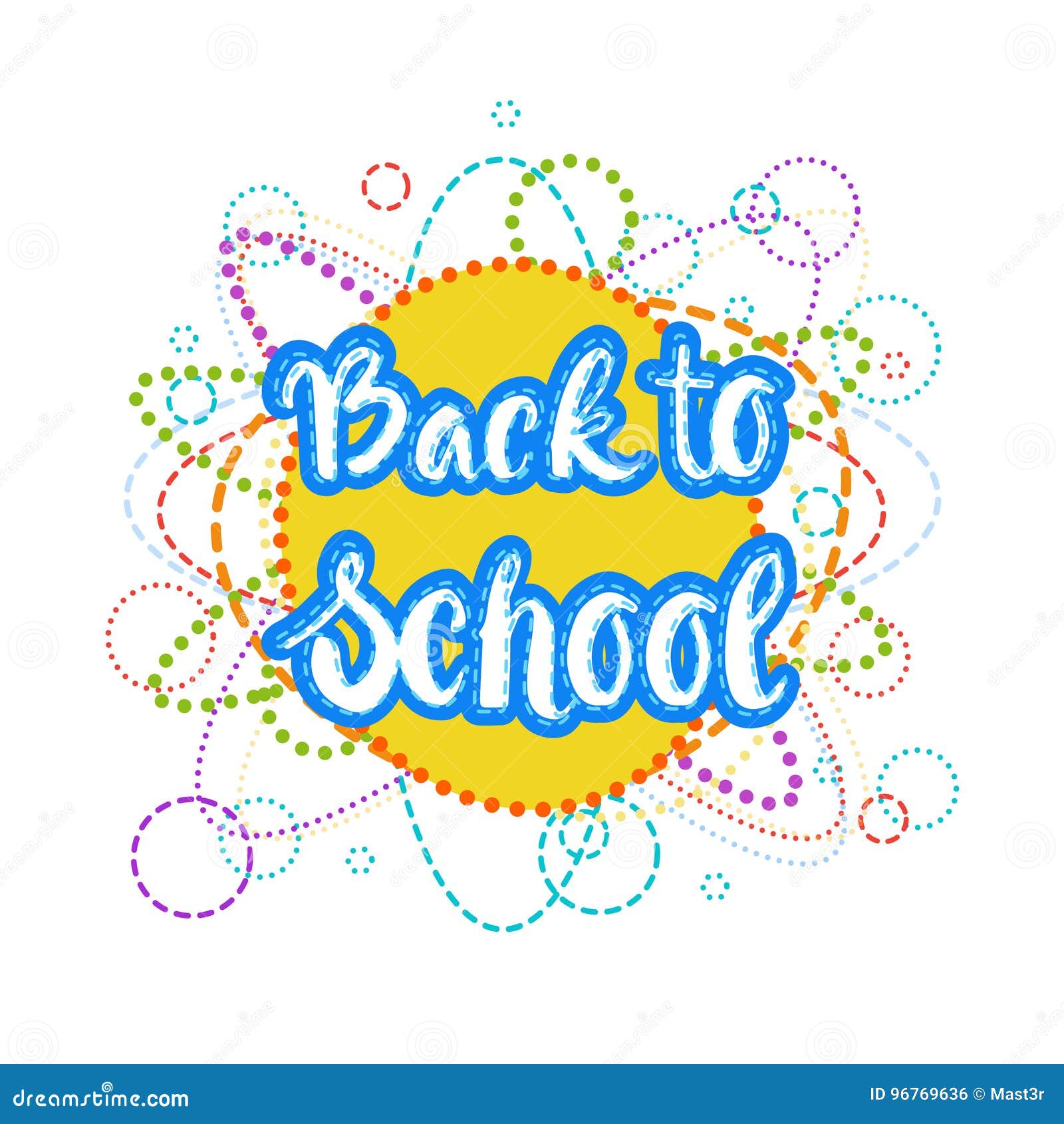 Back To School Logo Colorful Text on White Background Stock Vector ...