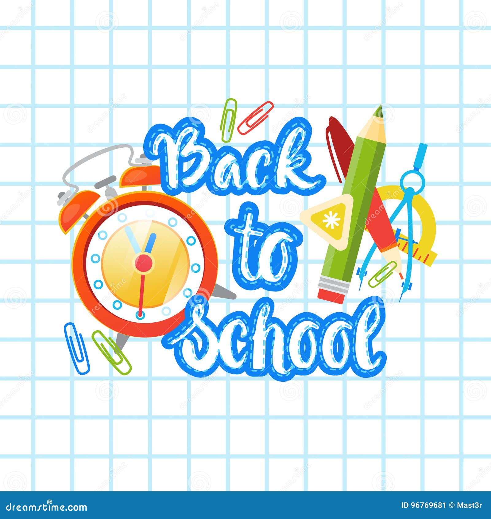 Back To School Logo Text on Notebook Background with Studing Supplies ...