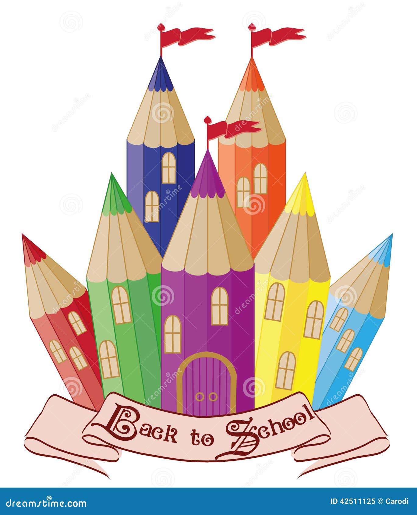 Back To School. Magic School Castle Stock Vector - Illustration of ...
