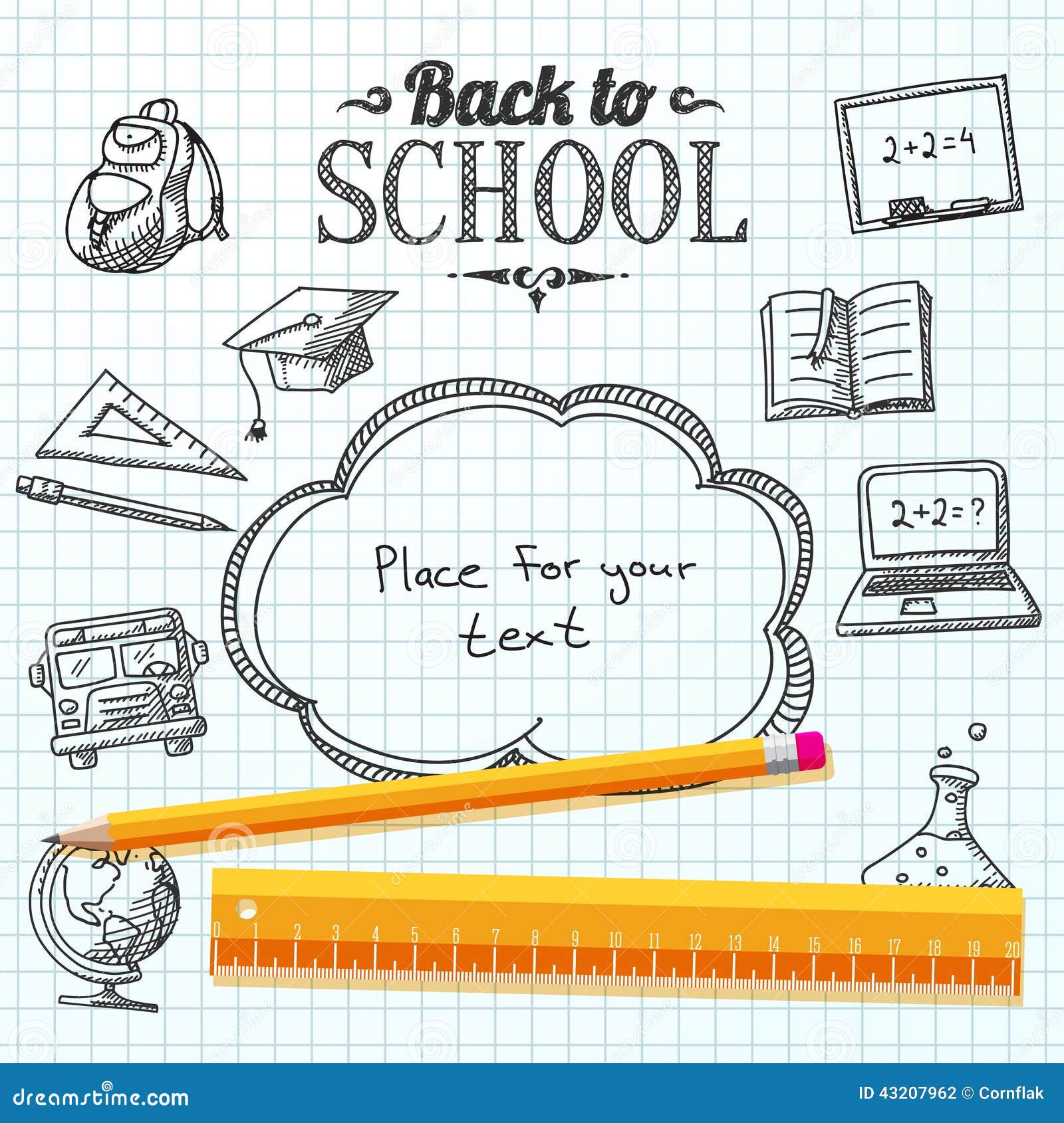 Back To School Message on Paper with Speech Bubble Stock Vector ...