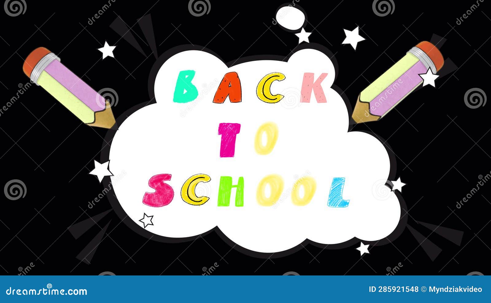 Back To School Motion Text Creative Design for Back To School. Colorful ...