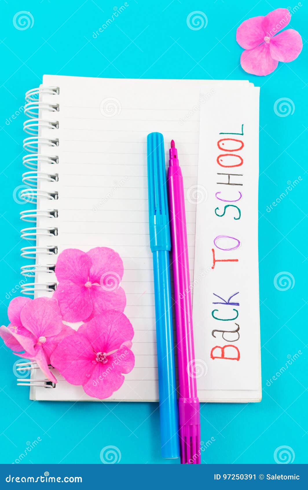 Back To School Note on a Notebook Page Stock Image - Image of back ...
