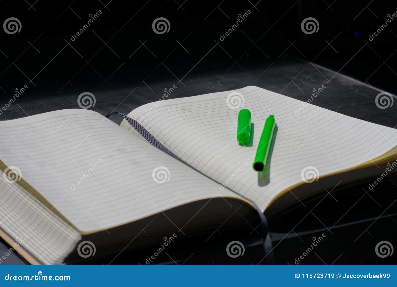 Back To School Noteblock Notebook Green Marker Color Notes Summer Stock ...