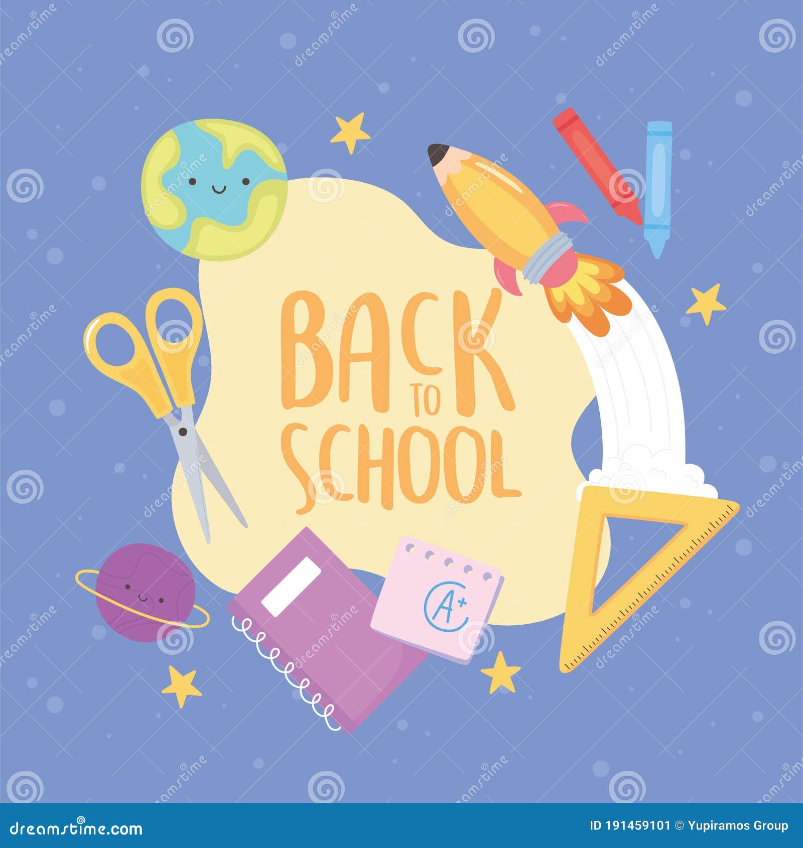 Planets. Notebook Name Stickers With Saturn, Jupiter, Uranus, Earth ...