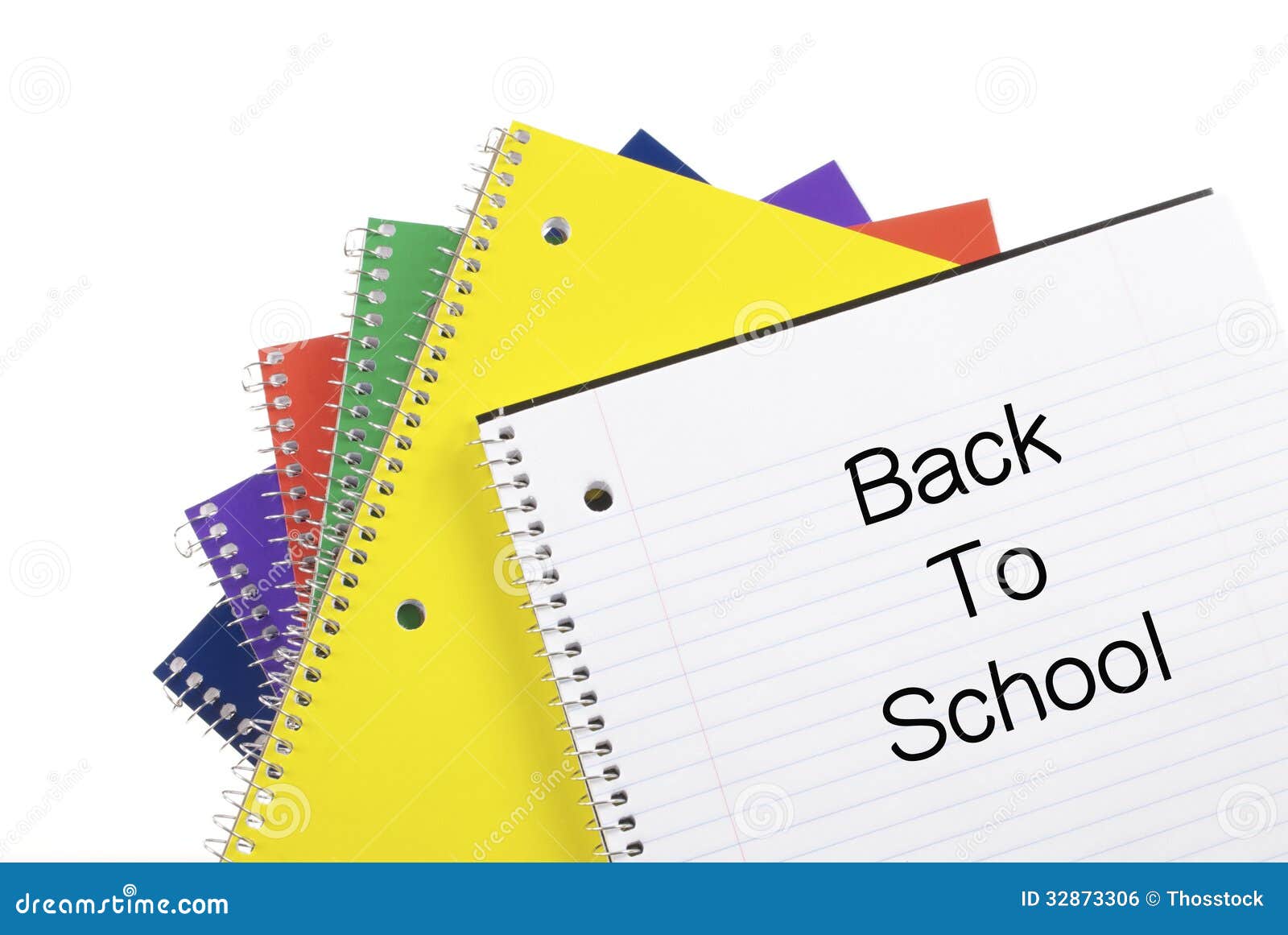 Back To School Notebooks stock photo. Image of concept - 32873306